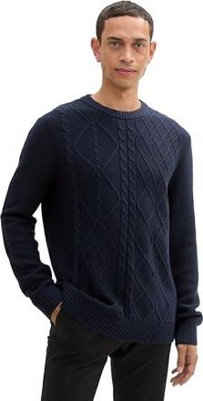 Tom Tailor Pull Basique pour Homme avec Structure, 10668 - Sky Captain Blue., L