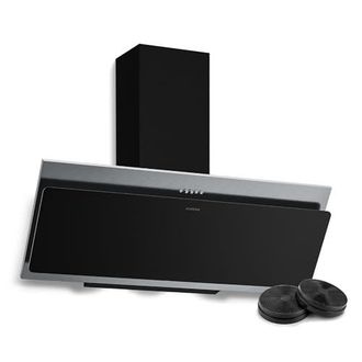 Klarstein Klarstein Hotte aspirante 90cm, hotte aspirante avec filtre compatible lave-vaisselle en aluminium, hotte aspirante silencieuse pour évacuation dair, 