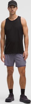 lululemon Fast and Free Lined Running Short 5 f&uuml;r M&auml;nner - Gr&ouml;&szlig;e 2XL in Grape Mist