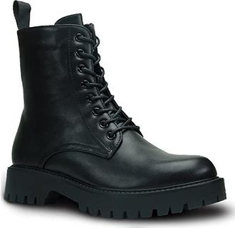 Cultz Cultz Essential 8 Eyelet Bottines de combat avec fermeture &eacute;clair pour femme, Noir, 38 EU