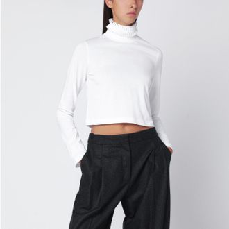 Alaia wei&szlig;e Crop-T-Shirt Dolcevita