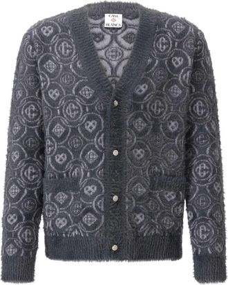 Casablanca Strickjacke aus Wollmix & Logoprint