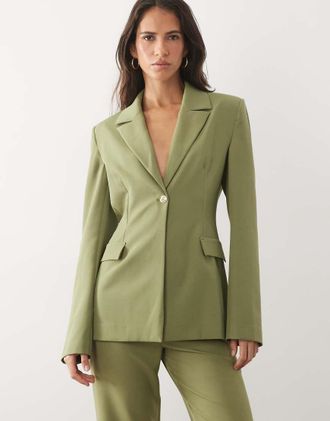 Asos Kombiteil-Blazer mit Tailoring in Oliv-Gr&uuml;n
