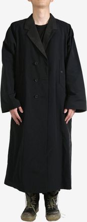 Yohji Yamamoto raglan-sleeve coat - Schwarz