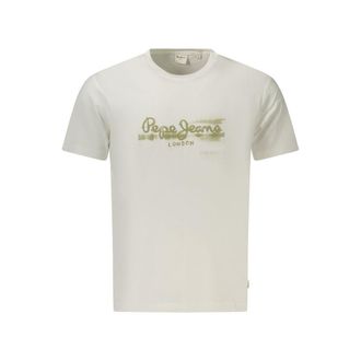 Pepe Jeans London Bianco Baumwoll-T-Shirt f&uuml;r Herren - Wei&szlig;
