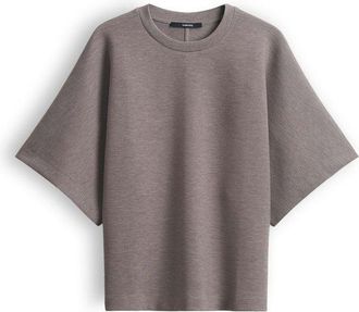 someday Sweatshirt Ubena aus weichem Scuba Sweat Oversized-Silhouette mit kurzem Fledermaus&auml;rmel und M&eacute;lange-Optik