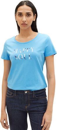 Tom Tailor Damen 1037403 T-Shirt, 21184 - Soft Cloud Blue, XXL