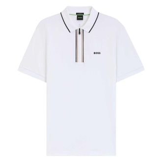 HUGO BOSS Philix Poloshirt f&uuml;r Herren, Schnell trocknend, kurz&auml;rmlig (Wei&szlig;)