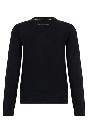 Maison Margiela Womens Crew Neck Sweater Black Virgin Wool