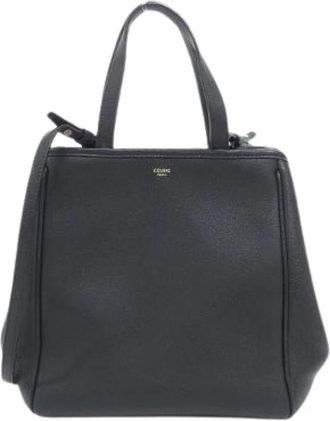 Celine Pre-owned Petit Sac Cabas en Cuir Pliable - Femme - Pre-owned - Noir - Taille: ONE Size