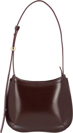 Jacquemus Womens Bordeaux Leather Shoulder Bag Calf