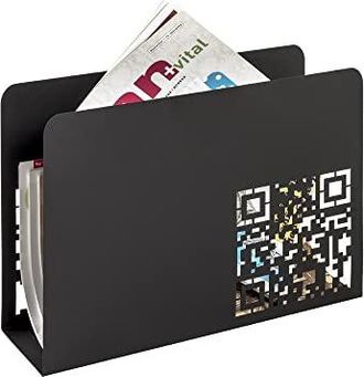 Haku Möbel Zeitungsständer schwarz, Metall - Maße: B 35 cm x H 26 cm x T 10 cm, Style: Modern