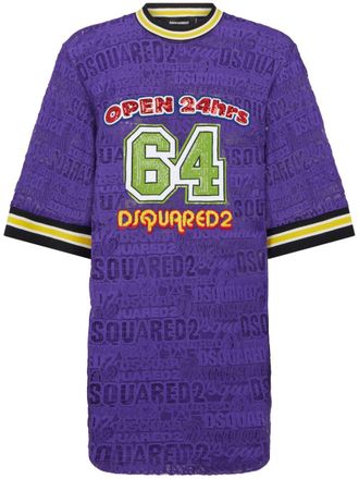 Dsquared2 robe &agrave; logo strass&eacute; - Violet