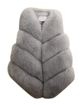 Missmao Femmes Manteaux pour Faux Fourrure Gilet Élégant sans Manches Long Gilet Chaud Manteau de Fourrure Fausse Fourrure Longue Fourrure Veste Hauts Outwear