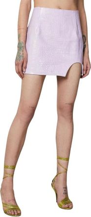 Patrizia Pepe Femme, Jupes, Violet, Taille: 38 FR Sleek Leather Skirt