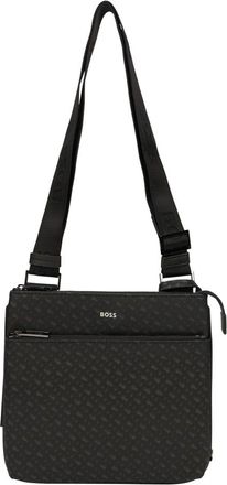 HUGO BOSS Monogram Envelope Bag mit Logo-Pr&auml;gung aus Folie - - Bags - Herren - Schwarzk - ONE SIZE