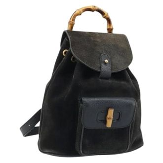 Gucci Pre-owned Vintage Suede Backpack - Femme - Pre-owned - Noir - Taille: ONE Size