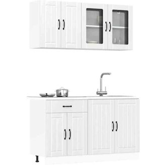 vidaXL 4-tlg. K&uuml;chenschrank-Set Lucca Hochglanz-Wei&szlig; Holzwerkstoff Vidaxl