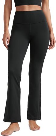 CRZ YOGA Damen Butterluxe Yogahose Schlaghose High Waist Blickdicht Flared Leggings - 74cm Bootcut Bootleg Soft Sporthose Schwarz 40