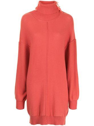 Yohji Yamamoto Oversized-Pullover mit Rollkragen - Orange