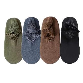 Generic Deliberath Chaussettes chaudes en dentelle pour lautomne et lhiver - Antidérapantes - Confortables et antidérapantes - Pour la maison, 4 pièces-F, Tai
