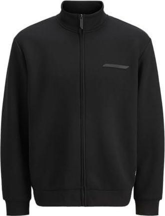Jack & Jones Zip High NEC Pls Jcofusion Scuba Sweat zipp&eacute; &agrave; col Haut, Noir, 3XL Homme
