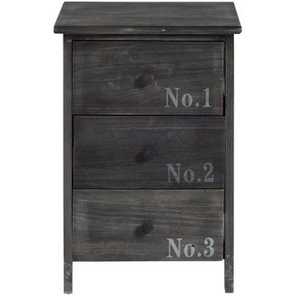 Mobili Rebecca Mobili Rebecca - Rebecca Mobili Nachttisch Nachtschrank 3 Schubladen Holz Grau Vintage 54x35x27