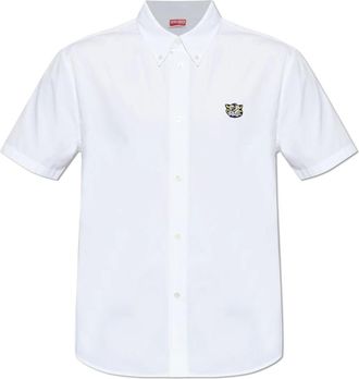 Kenzo Homme, Chemises, Blanc, Taille: XL Wild Tiger Crest Shirt