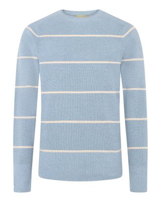 FTC Rundhalspullover mit Streifen aus einem Baumwolle-Kaschmir-Mix in