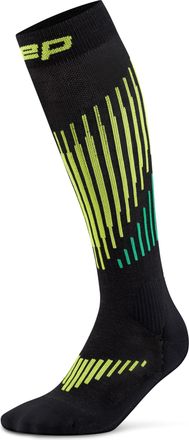 CEP CORE RUN MERINO TALL 3.0 F&Uuml;R DAMEN - Merino Laufsocken aus Wolle - Warme Merino-Wool Socks - Winter Laufsocken Damen f&uuml;r Training & K&auml;lte - Black/Lime