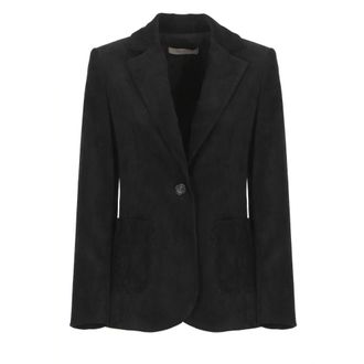 D.exterior Schwarzer Cord-Blazer Klassischer Reverskragen - - Jackets - Damen - Schwarzk - S