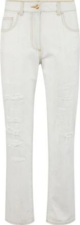 Elisabetta Franchi Femme, Jeans, Blanc, Taille: W27 Jeans avec d&eacute;tails us&eacute;s