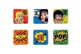 Excelsa Set 6 Untersetzer Pop 9 x 9 Ass