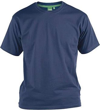 D555 King Size Taille Hommes T Shirt Duke D555 New Coton Pur Manches Courtes Col Ras Le Cou Haut - Bleu marine, XX-Large