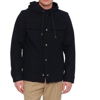 Manuel Ritz Wollmischung Jacke mit Kapuze - - Jackets - Herren - Blau - L