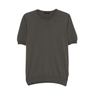 Fay Homme, Tops, Vert, Taille: XL T-shirt &agrave; col rond