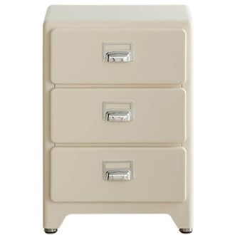 Generic Dreifach-Aktenschrank - Abnehmbarer Nachttisch Aus Kunststoff Im Vintage-Stil Mit Metallgriffen, 3-stufiger Boden-Beistelltisch Mit Stauraum for Wohnz