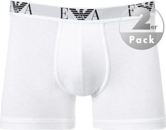 Emporio Armani Herren Trunks weiß Baumwolle unifarben