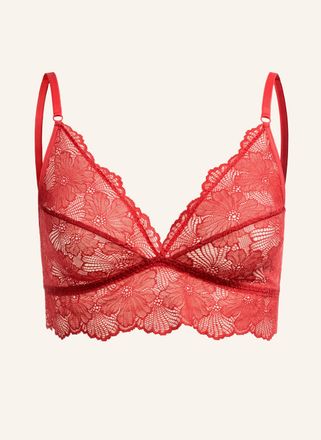 erlich textil Erlich Textil Classy Lace B&uuml;gelloser Spitzen Triangel-Bh Mittlerer Halt Aus Recyceltem Polyamid - Verstellbare Tr&auml;ger rot