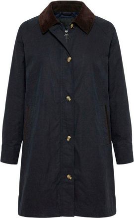 Ulla Popken Outdoorjacke Barnjacket Cordkragen A-Linie Chambray-Futter