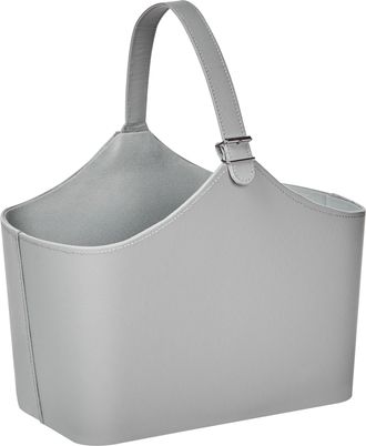 Beliani Korb mit Griff Kunstleder grau rechteckig schmal 26x41 cm modern Elam