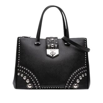 Prada Pre-owned Sac seau clout&eacute; Saffiano - Femme - Pre-owned - Noir - Taille: ONE Size