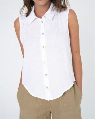 Freshlions Klassische Bluse Ruth (1-tlg) im &auml;rmellosen Design