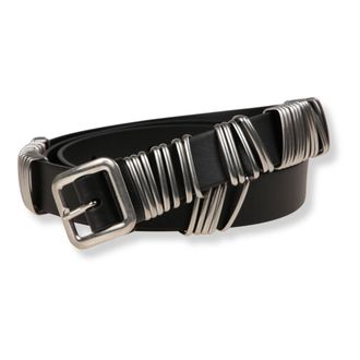 Jil Sander Metallring Leder G&uuml;rtel - - Accessories - Damen - Schwarzk - ONE SIZE