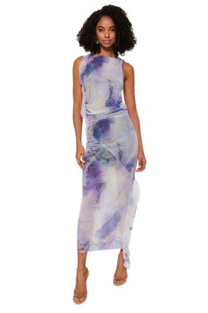 Trendyol Trendyol Damen Abstrakt Midi Rüschenrock Rock