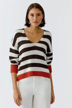 Oui V-Ausschnitt-Pullover