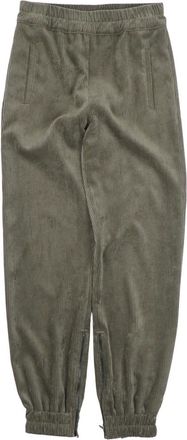 D.exterior Femme, Pantalons, Vert, Taille: 44 FR Pantalon de jogging en velours c&ocirc;tel&eacute;