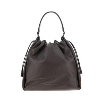 Brunello Cucinelli Femme, Sacs, Brun, Taille: ONE Size Sac Seau en Cuir Souple