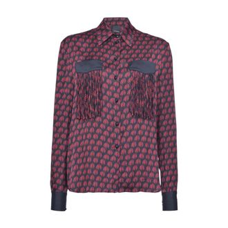 Pinko Satinbluse Aristide Stil - - Blouses & Shirts - Damen - Mehrfarbig - L