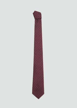Mango Cravate soie pois bordeaux - Homme - Taille unique - MANGO MAN